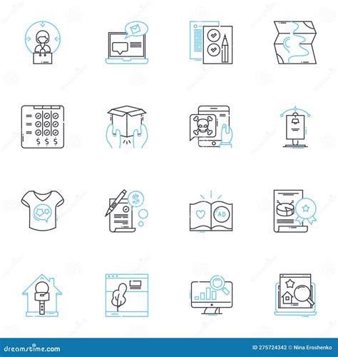 Influence Power Linear Icons Set Authority Control Dominance Impact Leadership