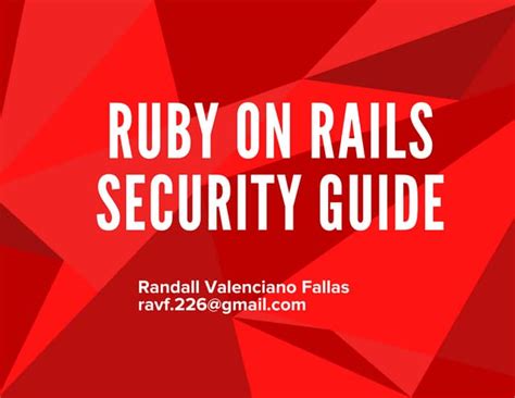 Ruby On Rails Security Guide Ppt