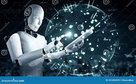 Futuristic Robot Artificial Intelligence Huminoid AI Programming Coding