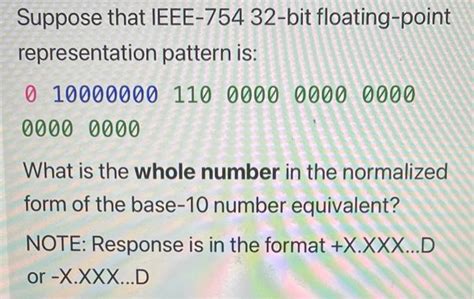 Solved Suppose That Ieee 754 32 Bit Floating Point