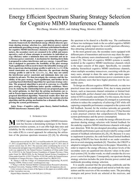 Pdf Energy Efficient Spectrum Sharing Strategy Selection For