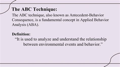 Applied Behavior Analysis ABC Technique PPTX