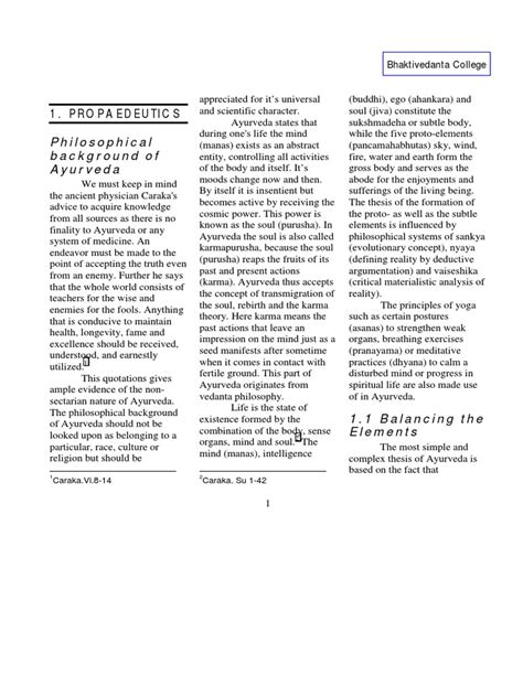 Propaedeutics Pdf Ayurveda Soul