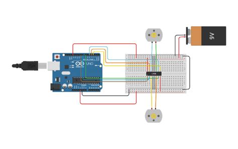 Circuit Design 2 Motor Tinkercad