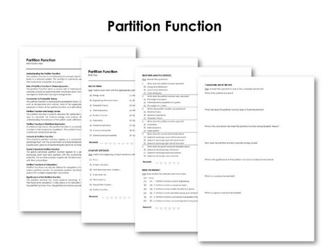 Partition Function Teaching Resources