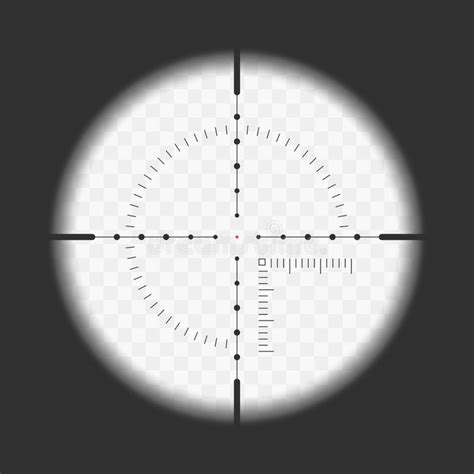 Realistic Sniper Sight With Measurement Marks Sniper Scope Template Isolated On Transparent