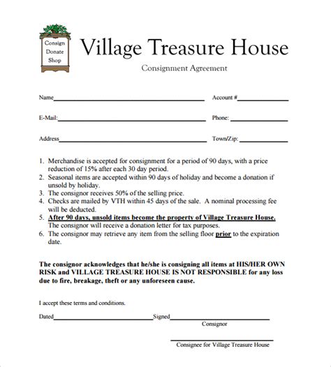 16 Sample Consignment Agreement Templates To Download Sample Templates