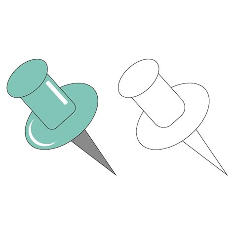 Premium Vector Pushpin Outline With Color Clipart