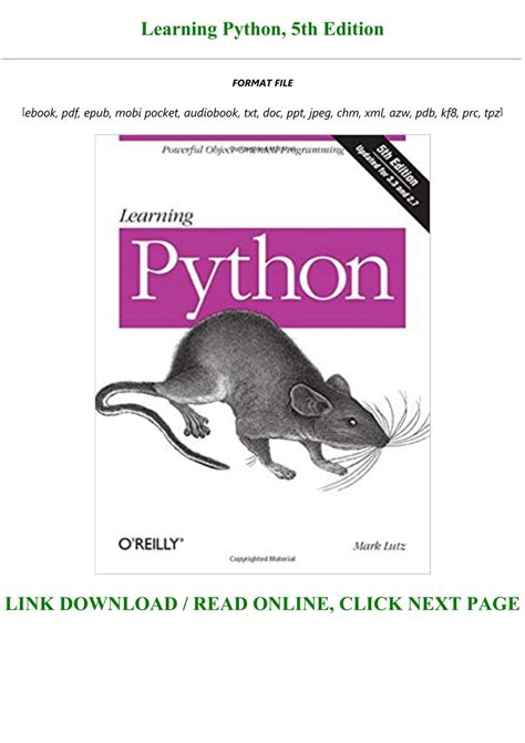 learning python 5th edition