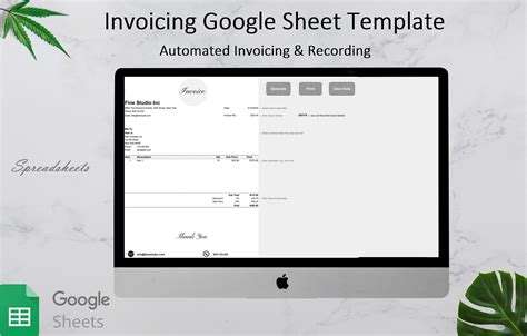 Automated Invoice Template For Small Business Editable And Printable Invoice Google Sheet Sale