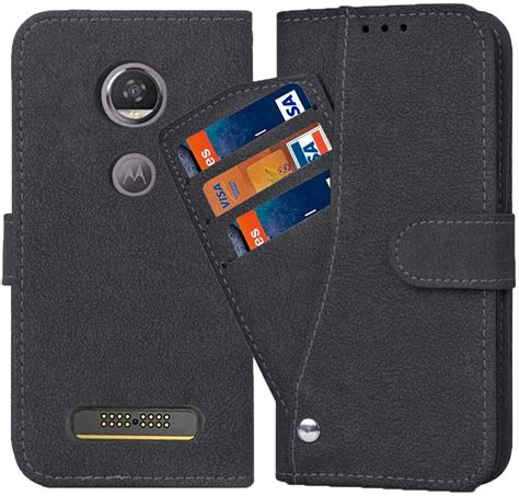 Asuwish Motorola Moto Z Wallet Case Luxury Leather Phone Cases With Credit Card Holder Slot