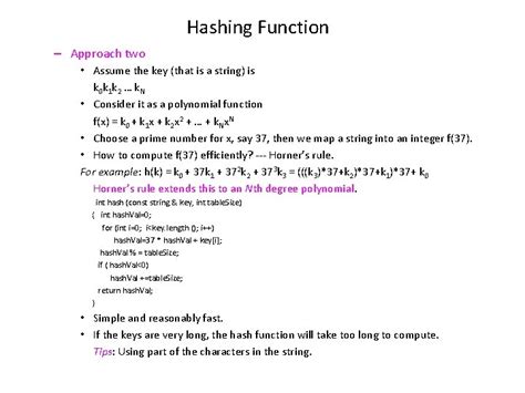 Hashing General Idea Hash Function Separate Chaining Open