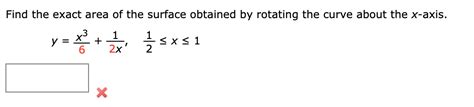 Solved Find The Exact Area Of The Surface Obtained By