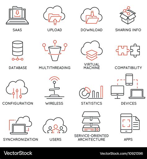 Cloud Computing Service Icons 2 Royalty Free Vector Image