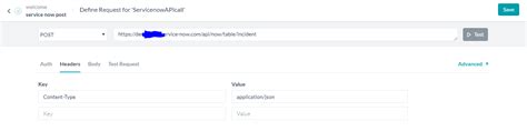 Integrate Servicenow API With POST Method APIs And SDKs Kore Ai