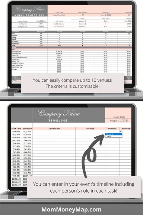 Event Planner Excel Spreadsheet Event Planning Spreadsheet Event Budget Event Planner