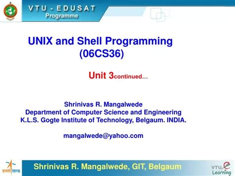 ppt unix and shell programming 06cs36 powerpoint presentation free