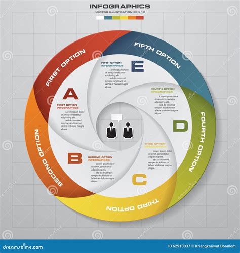 5 Steps Vector Circle Arrows For Infographic Template For Diagram