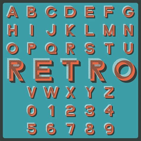 Premium Vector Retro Font