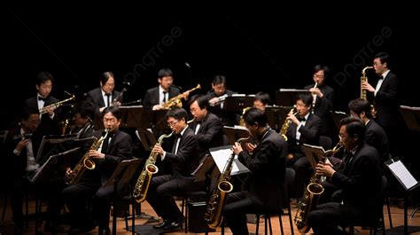 지휘자와 색소폰을 연주하는 중국 오케스트라 빅 밴드 재즈 오케스트라 색소폰 Hd 사진 사진 배경 일러스트 및 사진 무료 다운로드 Pngtree