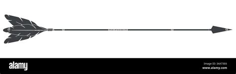 Hunting Arrow Long Arrow With Fletching And Tip Black Silhouette