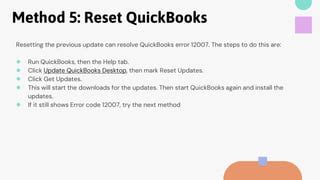 Easy Guide To Fix QuickBooks Error Code Pptx