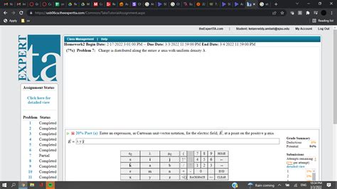 Solved Charge Is Distributed Along The Entire X Axis With Uniform