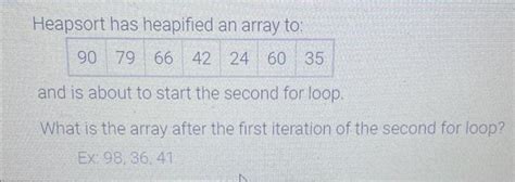 Solved Heapsort Has Heapified An Array To