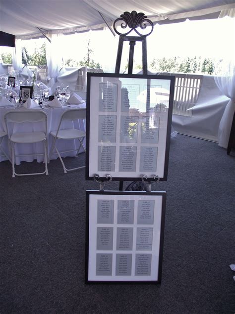 Table Assignment Board White Summer Classic White Summer Wedding