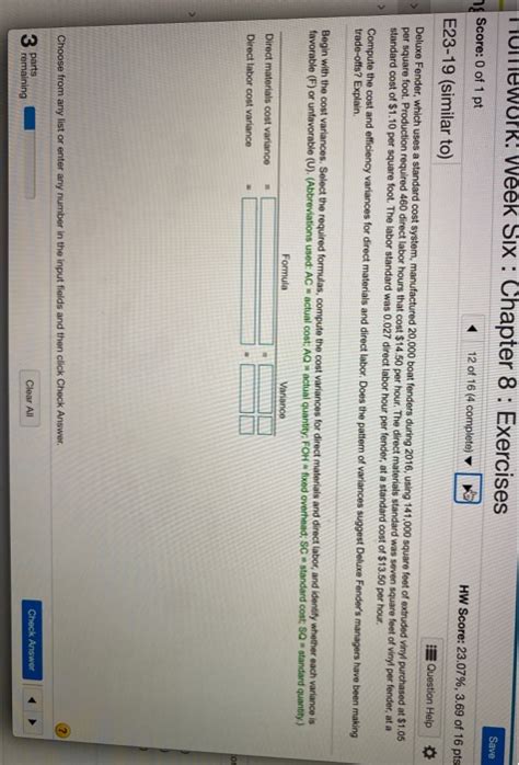 Solved Homework Week Six Chapter 8 Exercises Save Score
