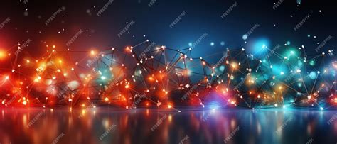 Premium Ai Image Abstract Geometric With Connected Lines And Dots Big Data Visualization