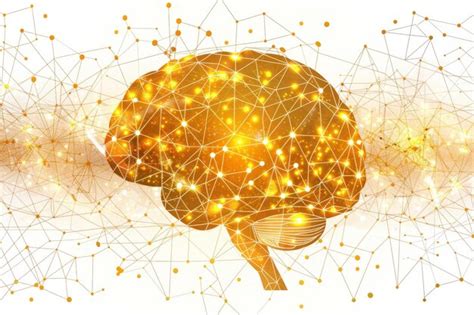 Abstract Digital Illustration Of A Brain With Glowing Nodes And Lines Symbolizing Neural