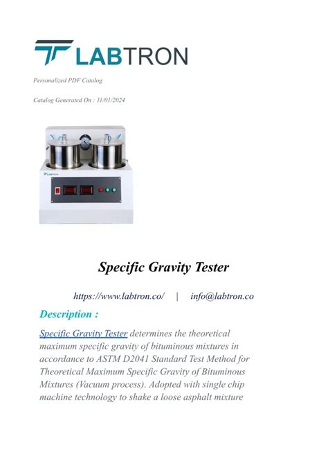Ppt Specific Gravity Tester Powerpoint Presentation Free Download