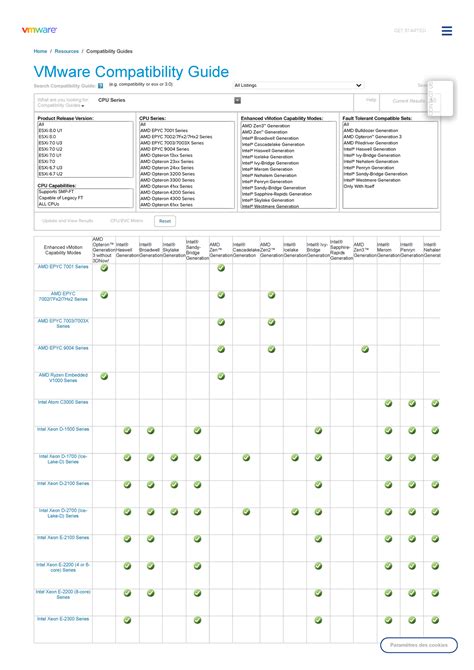 VMware Compatibility Guide Cpu Home Resources Compatibility Guides VMware Compatibility