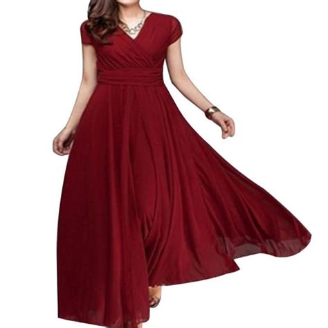 Long Formal Women Evening Prom Party Bridesmaid Chiffon Ball Dress