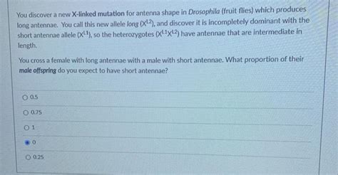 Solved You Discover A New X Linked Mutation For Antenna