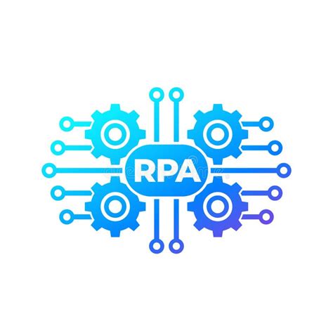Rpa Vector Icon Robotic Process Automation Stock Vector Illustration