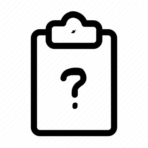 clipboard file error question mark faq help support icon