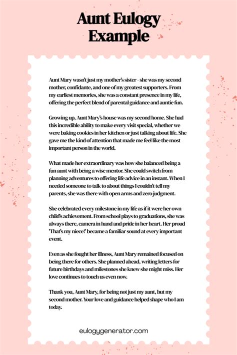 5 Aunt Eulogy Templates To Use As Inspiration Eulogies By Jen