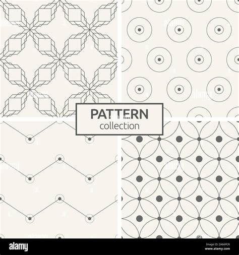 Set Of Four Seamless Patterns Abstract Geometric Trendy Vector Backgrounds Modern Stylish