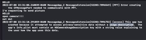 Ios Messageextension App Usage Description Error But I Have The Key
