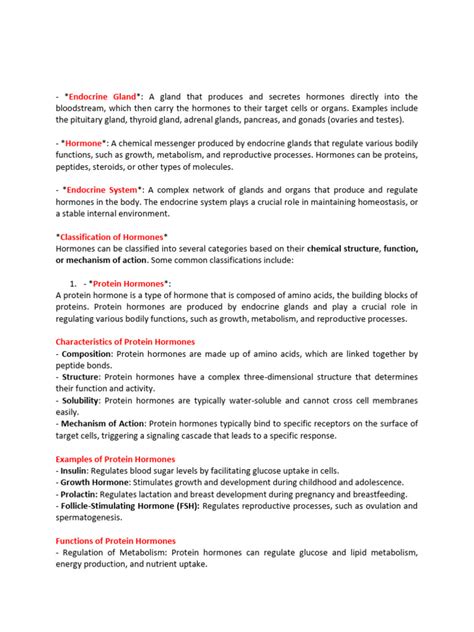 Endocrine System Lecture 1 Pdf Hormone Endocrine System