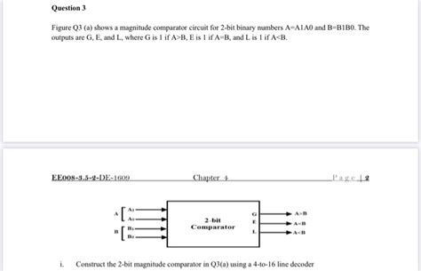Solved Question Figure Q A Shows A Magnitude Comparator Chegg