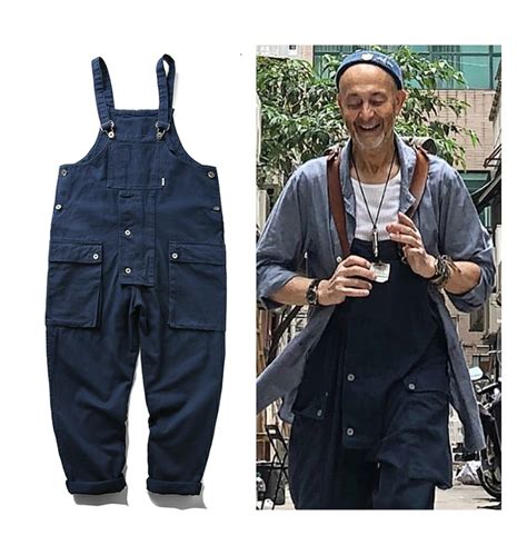 빈티지 남자 점프수트 오버핏 포켓 멜빵바지 티몬