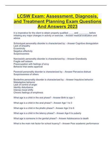 Lcsw Final Exam Prep Questions With Correct Answers 2023 55 Off