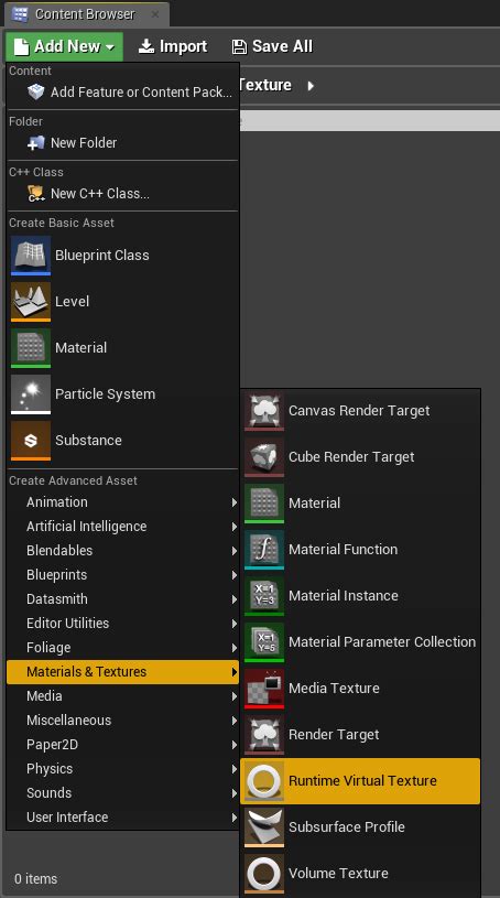 runtime virtual texturing unreal engine 4 27 documentation