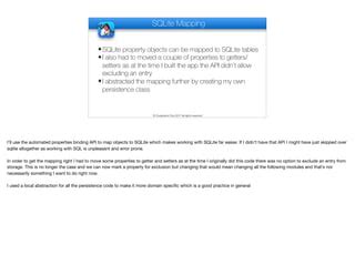 SQLite And ORM Binding Part 1 Transcript Pdf
