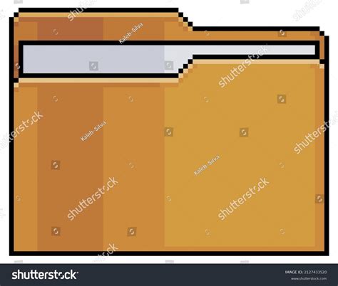 Pixel Art Document Folder Vector Icon Stock Vector Royalty Free 2127433520 Shutterstock