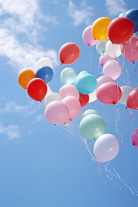 하늘에 다채로운 풍선 배경 배경 화면 및 일러스트 무료 다운로드 Pngtree