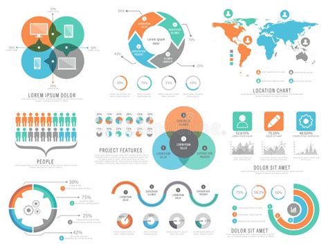 A Big Set Of Statistical Infographic Elements For Business Stock